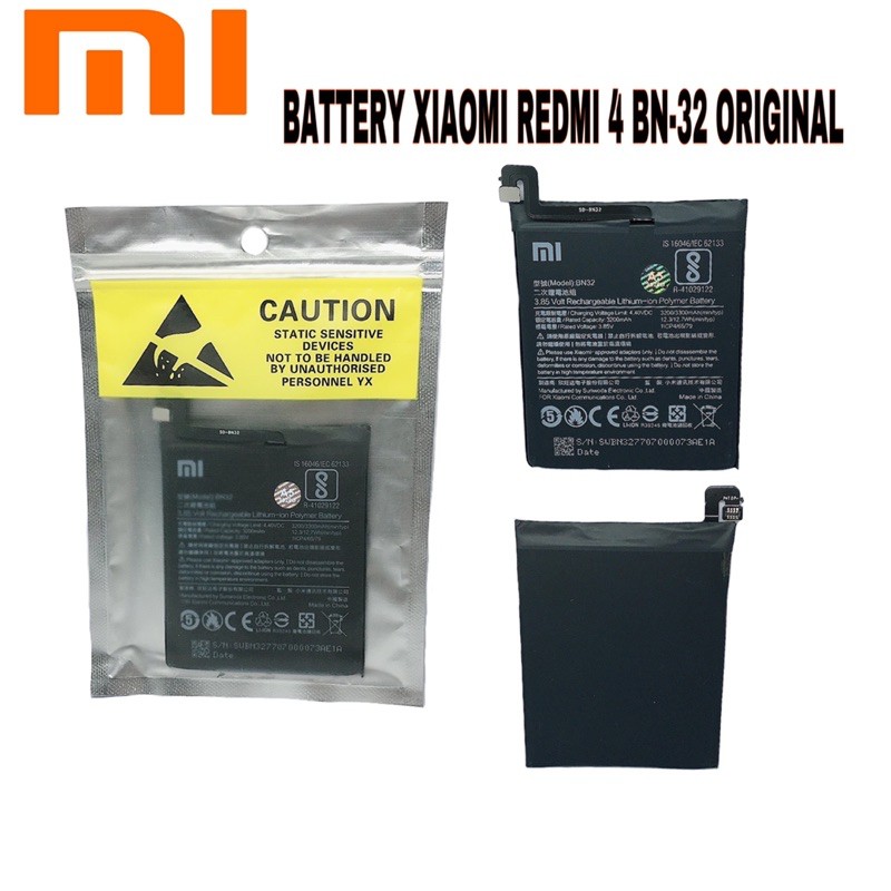 Jual BATTERY BATERAI BATRE XIAOMI REDMI 4 BN-32 BN32 ORIGINAL 99 ...
