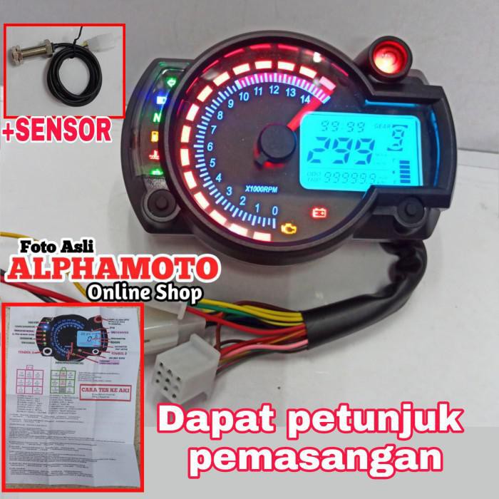 Jual spidometer rpm digital model koso rx2n spido takometer speedometer ...