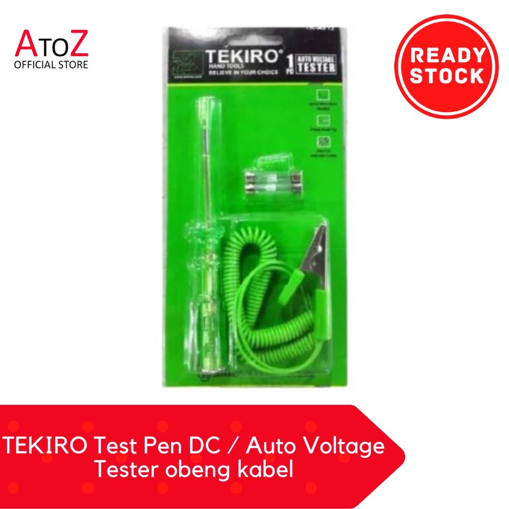 Jual TEKIRO Test Pen DC / Auto Voltage Tester obeng kabel | Shopee ...