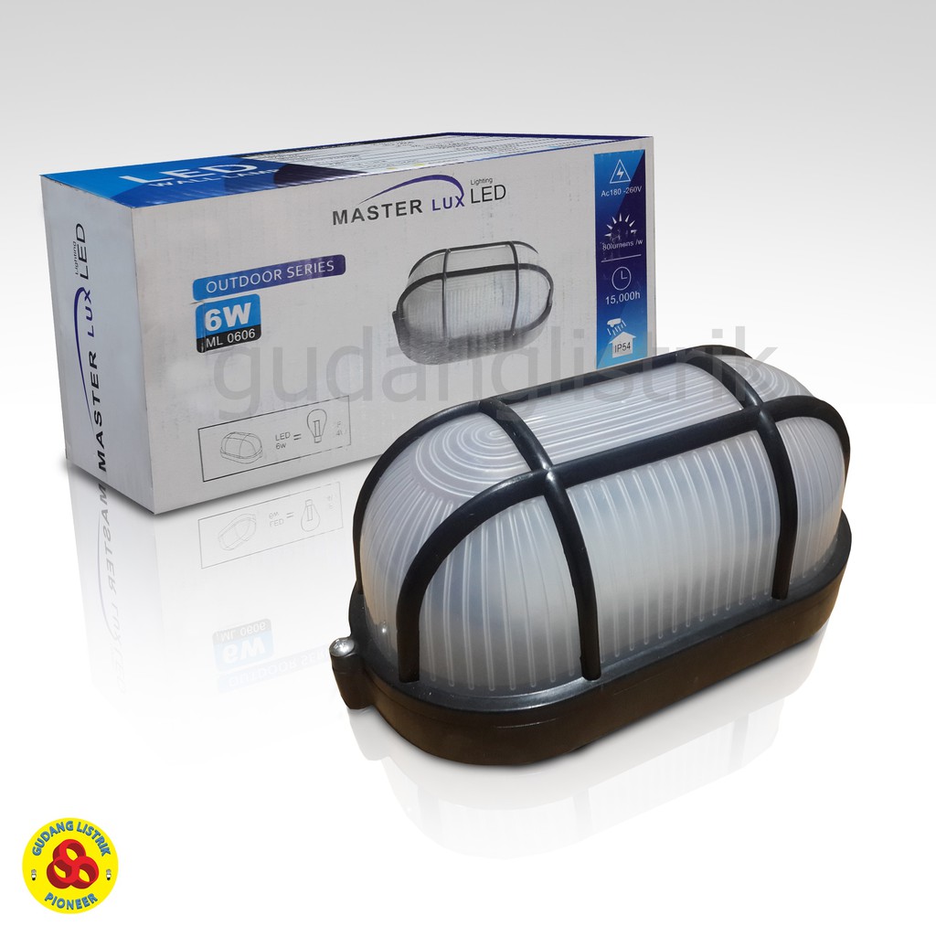 Jual Lampu Kapal Ball Ice LED 6W Kuning Oval Warm White Tempel Black ...