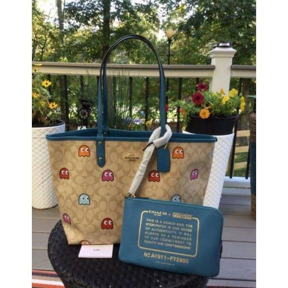 Jual Coach City Totebag In Signature Canvas With Pacman Ghosts ...