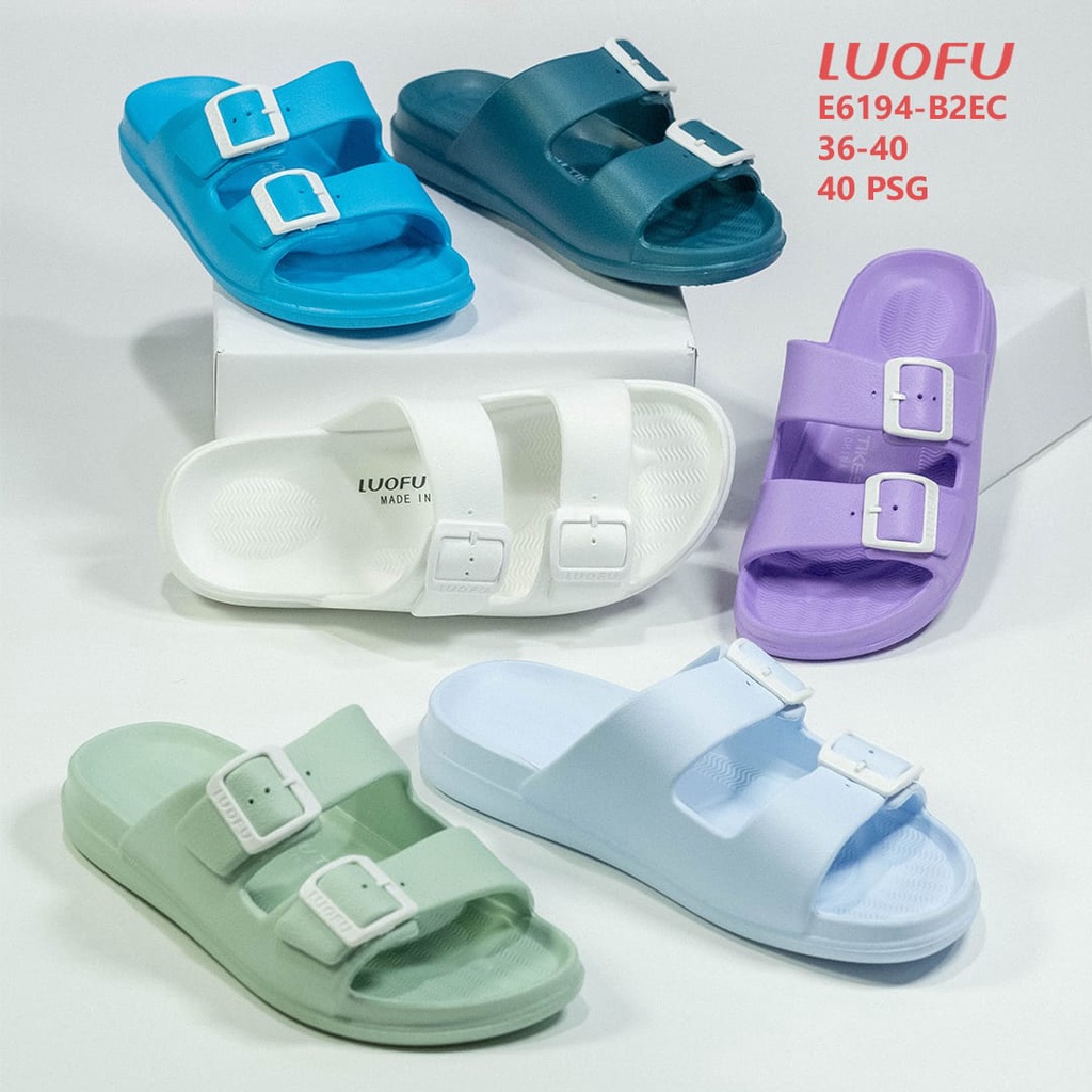 Jual LUOFU SANDAL WANITA SLOP AYUDIA KARET IMPOR BAN 2 | Shopee Indonesia
