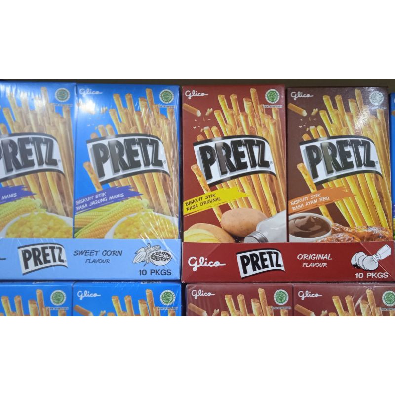 Jual Pretz Biskuit Stik Rasa Jagung Manis, Original dan Ayam BBQ ...