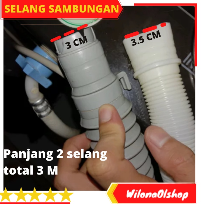 Jual SELANG SAMBUNGAN FLEXIBLE DRAIN HOUSE SLANG PEMBUANGAN MESIN CUCI ...