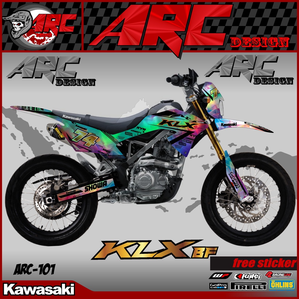 Jual (COD) Decal Sticker HOLOGRAM Variasi Motor Cross KLX 150 BF New ...