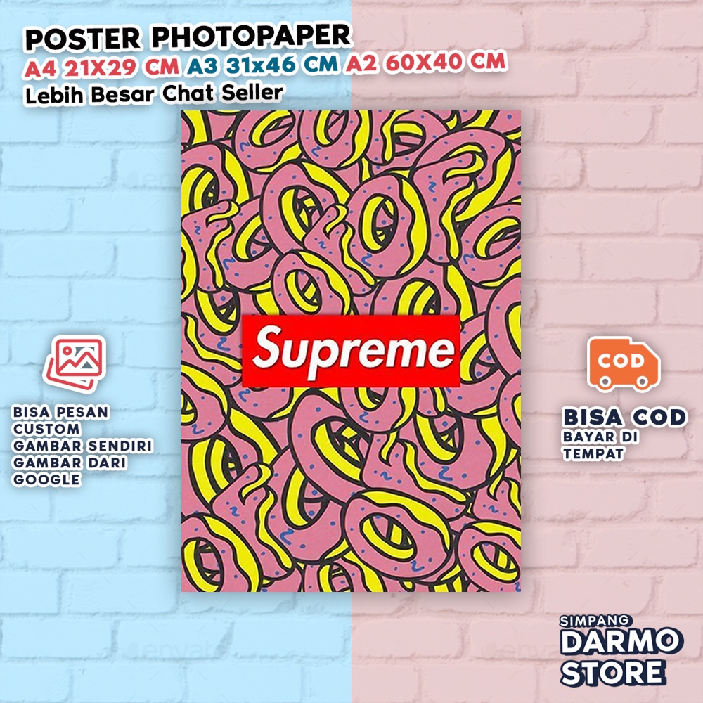 Jual Poster Supreme Hiasan Dinding Hypebeast Hypebis Hype Logo Fashion ...