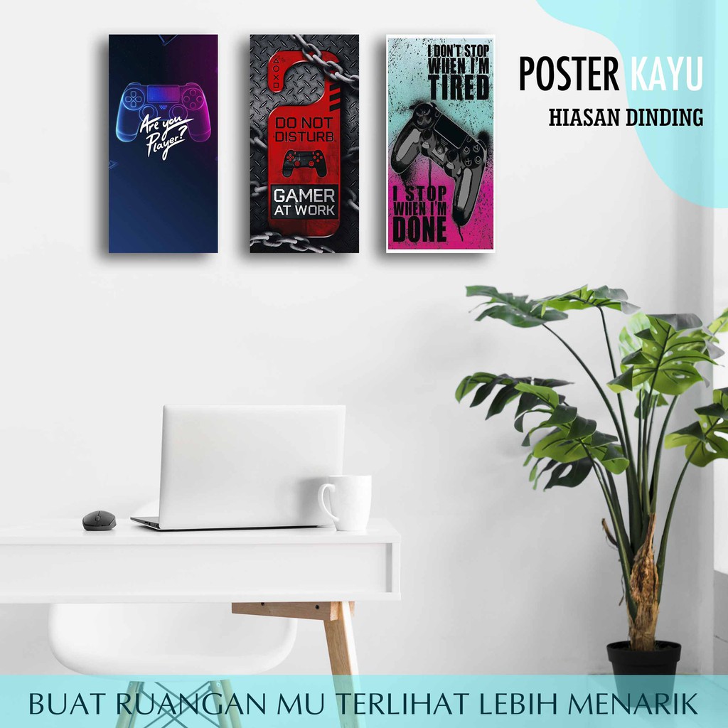 Jual Poster Kayu Gamers Gaming Room Home Decor Wall Decor Hiasan ...