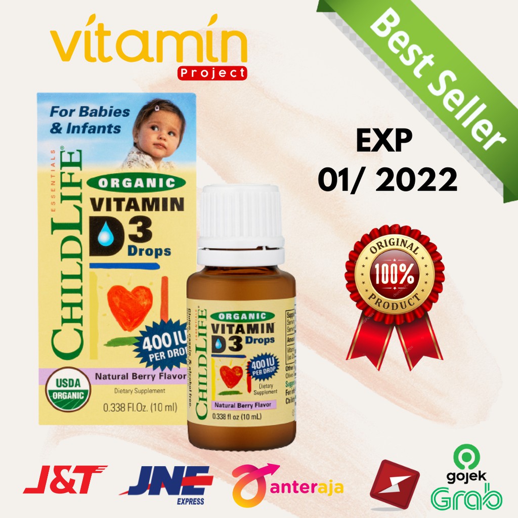 Jual ORIGINAL!! Child life Organic Vitamin D3 Drops Untuk Bayi Isi 10ml ...