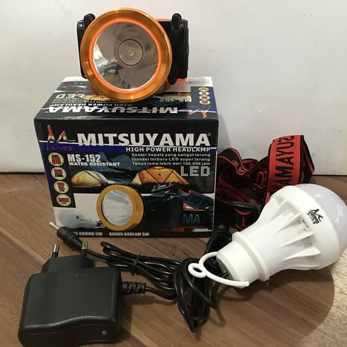Jual Senter Kepala Cahaya Kuning Terang Redup Tahan Air Mitsuyama MS152 ...