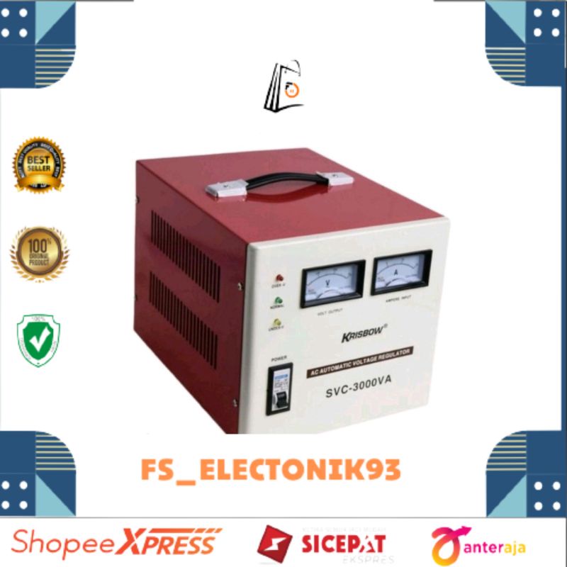 Jual Krisbow Stabilizer 3Kva Analog Stabilizer Krisbow 3000 Watt ...