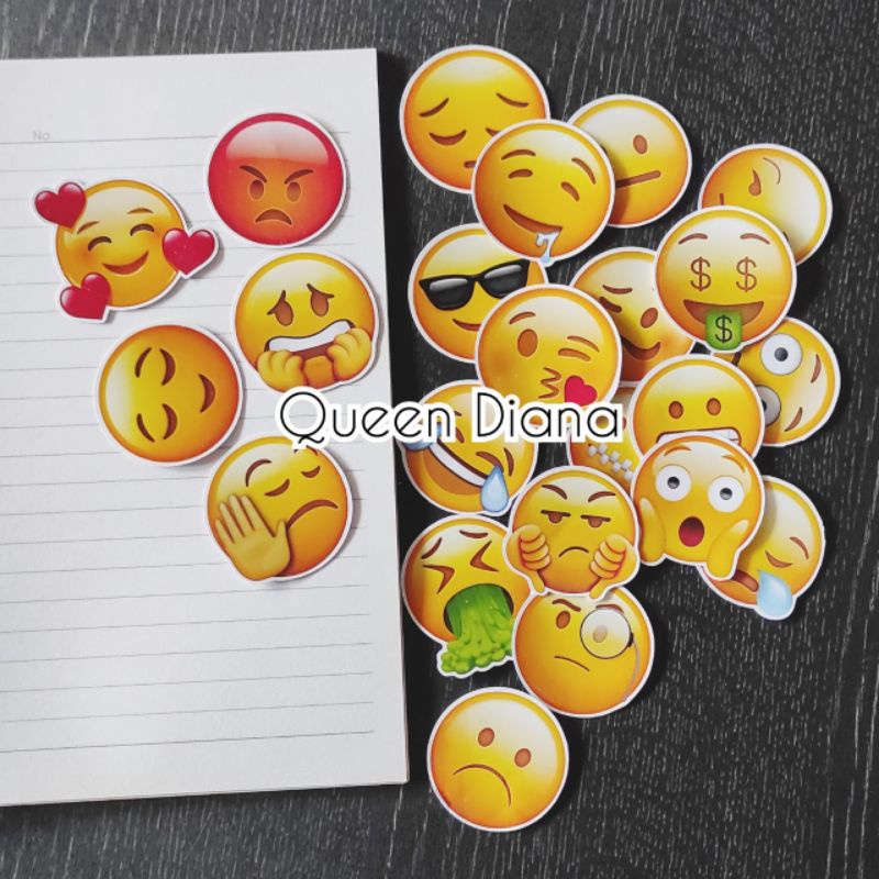Jual Stiker kertas karakter emoticon wa 23pcs stiker aksesoris | Shopee ...
