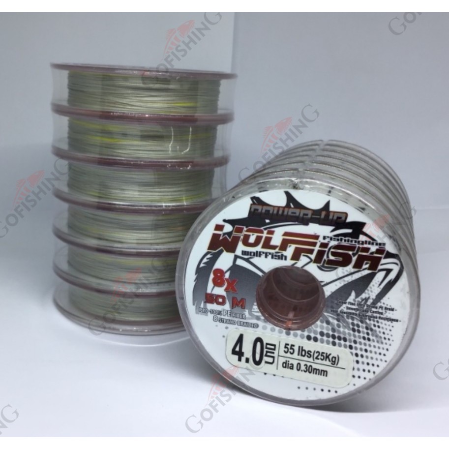 Jual Benang Pe Power UP Wolf Fish 8X 50m | Shopee Indonesia