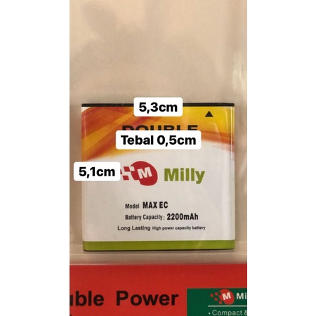 Jual BATERAI MILLY DOUBLE POWER ANDROMAX EC | Shopee Indonesia