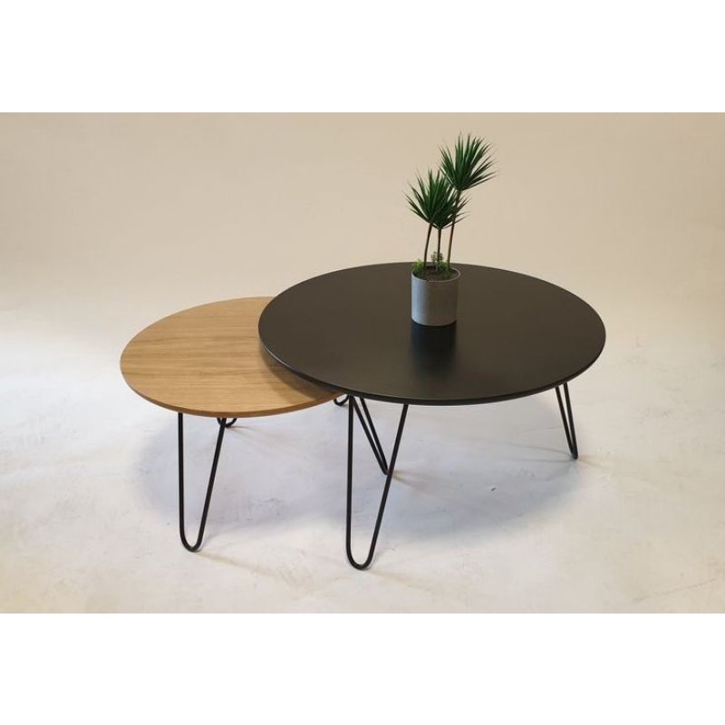 Jual meja bulat minimalis kaki besi meja bundar sofa ruang tamu coffee ...