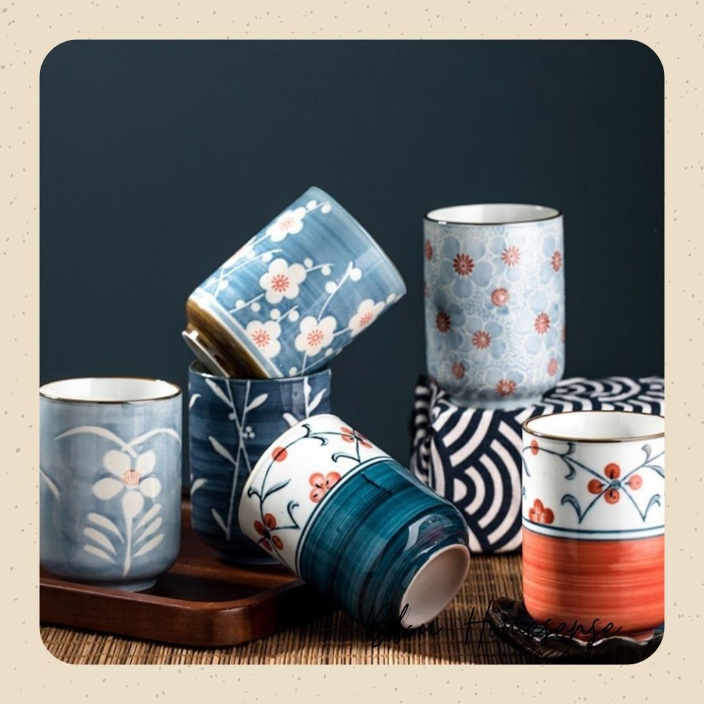Jual Set Gelas Cup Keramik Jepang Gift Set 4 piece ceramic mug glass ...