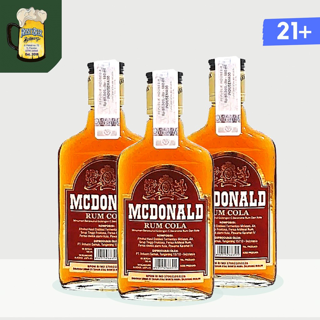 Jual McDonald Rum Cola 50% 180 ml - Mc. Donald Mc Donald | Shopee Indonesia