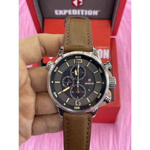 Jual expedition e6768m pria silver kulit coklat | Shopee Indonesia