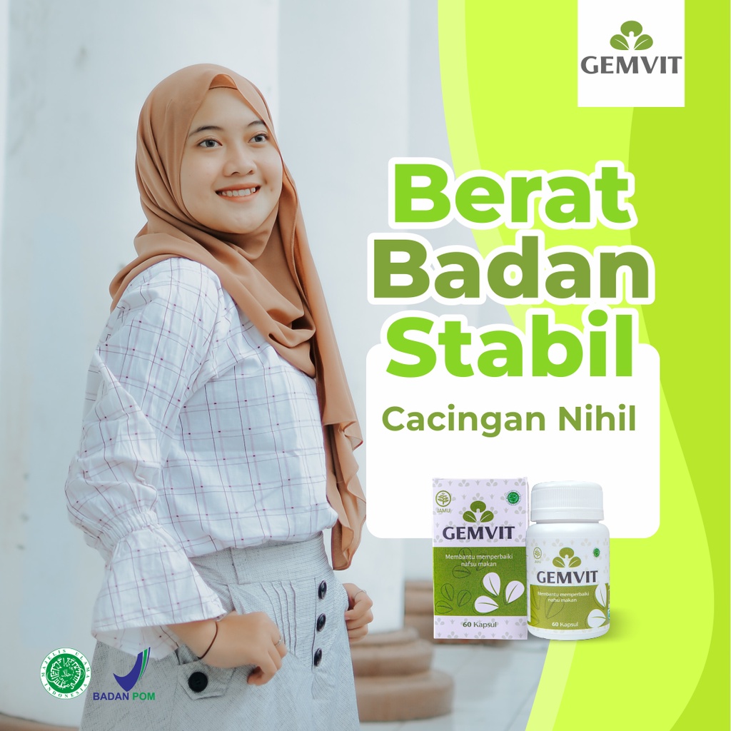 Jual Gemvit suplemen Penggemuk Penambah Berat Badan Pencerah Wajah ...