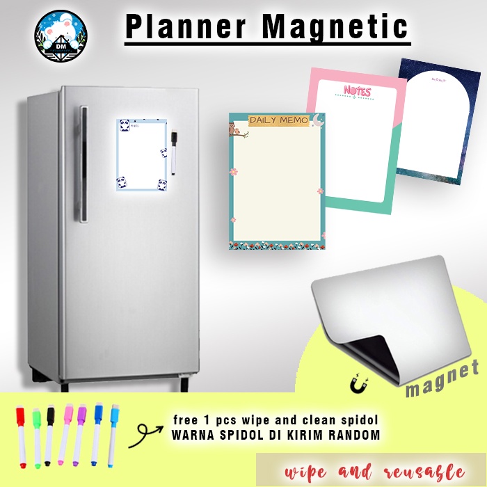 Jual Planner Mini A6 Magnetic Papan Jadwal Magnet Sticky Notes Memo ...