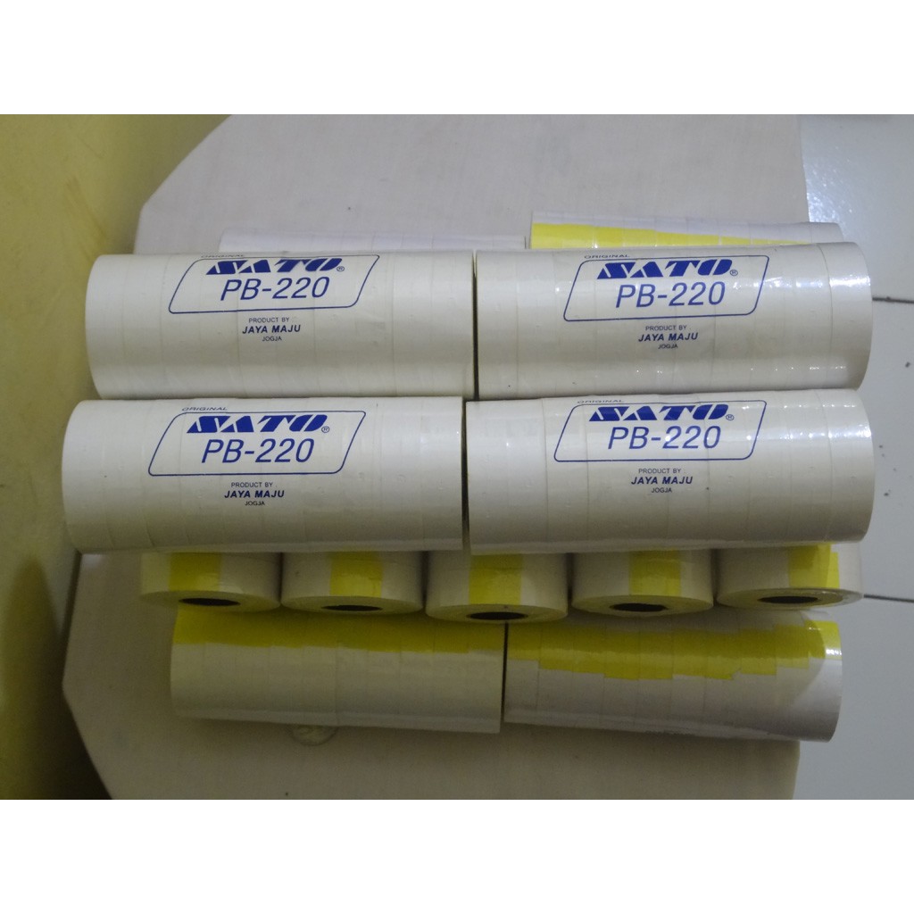Jual [1 slop=10 roll] Label Harga SATO Original / Price Label SATO PB 220 KUNING | Shopee Indonesia