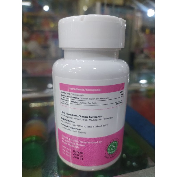 Jual NUVITA NUTRI folic 1000mcg isi 100 tablet untuk pembentukan sel ...