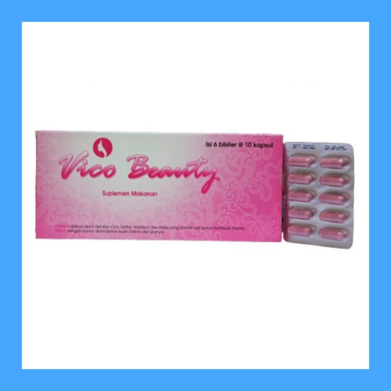 Jual Vico Beauty Suplemen Makanan Mencerahkan Kulit Collagen Dan Viqua ...