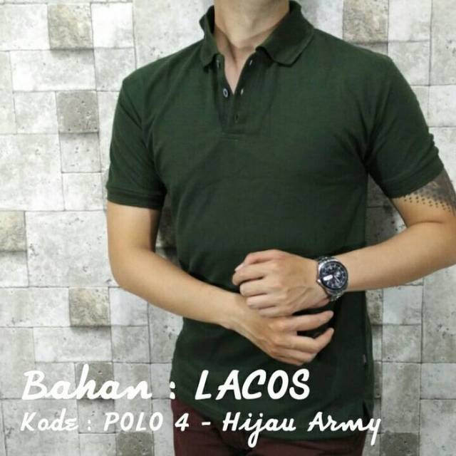 Jual YB POLO SHIRT KAOS KERAH HIJAU TUA ARMY POLOS BAJU PRIA COWOK KAUS ...
