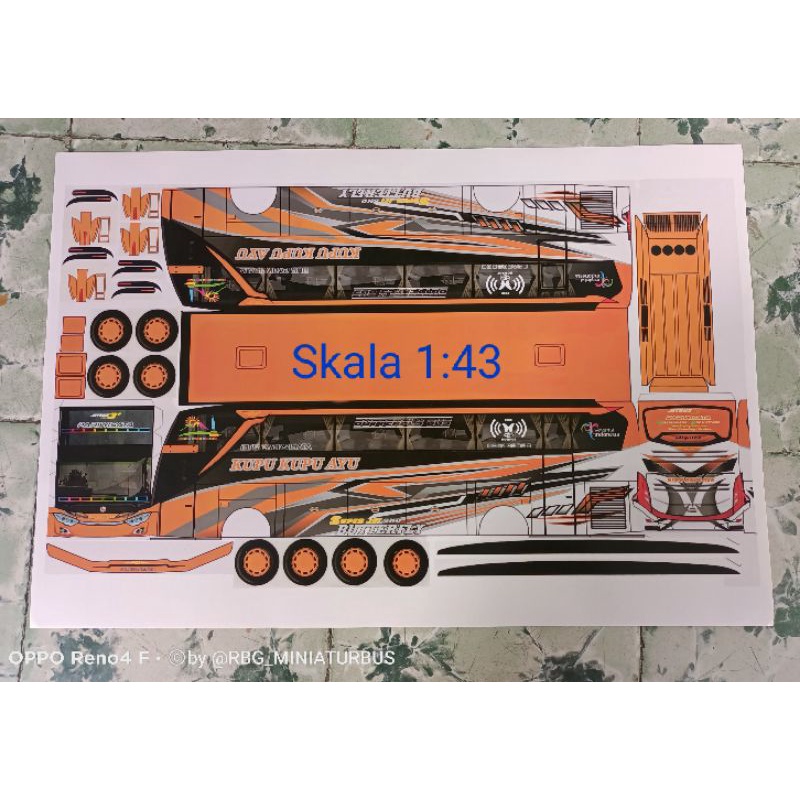 Jual Lembaran PaperCraft Bus KUPU KUPU AYU GOLDEN ADMIRAL JB3+SHD SKALA ...