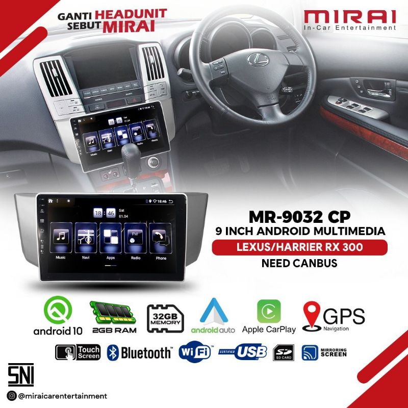 Jual Head unit Android Mirai Toyota Harrier Lexus RX 300 2004-2010 ...