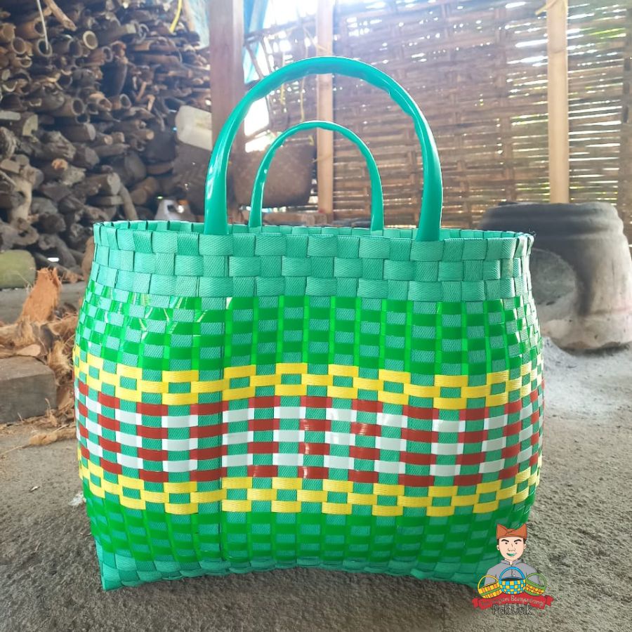 Jual (Lurik_JBT1) Mblenduk Size 34x20x32cm Tas anyam/Anyaman Plastik ...