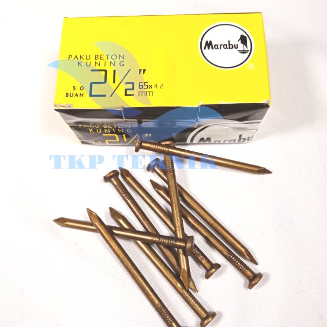 Jual MARABU PAKU BETON KUNING 2.5" / 6CM ISI 50PCS | Shopee Indonesia