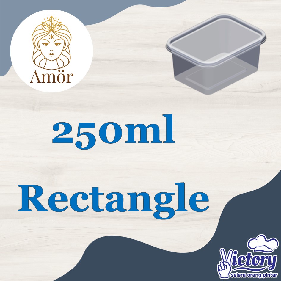 Jual 12pc Thinwall 250ml rectangle victory / kotak makan plastik persegi panjang 250 ml ...