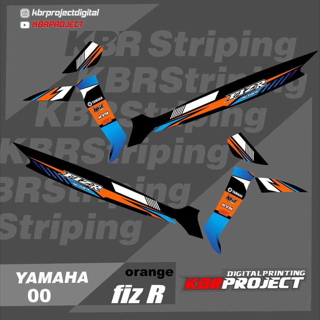 Jual (cod) STIKER MOTOR fiz r stiker striping list yamaha fizr duo tone ...