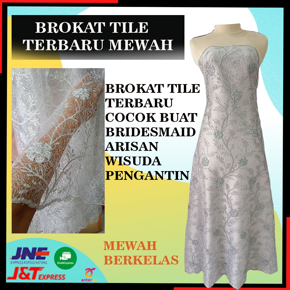 Jual Kain Bakal Kebaya Brokat Pesta Kain Brokat Kain Brokat Tile ...