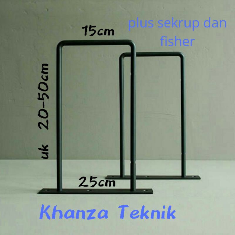Jual Rak dinding besi siku bracket ambalan papan behel 10mm | Shopee ...