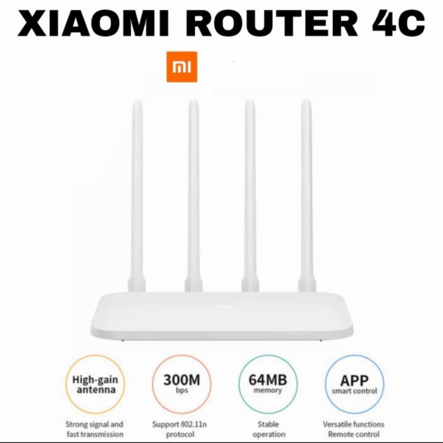 Jual WIRELESS ROUTER XIAOMI MI ROUTER 4C WIFI ROUTER 300Mbps GARANSI RESMI | Shopee Indonesia