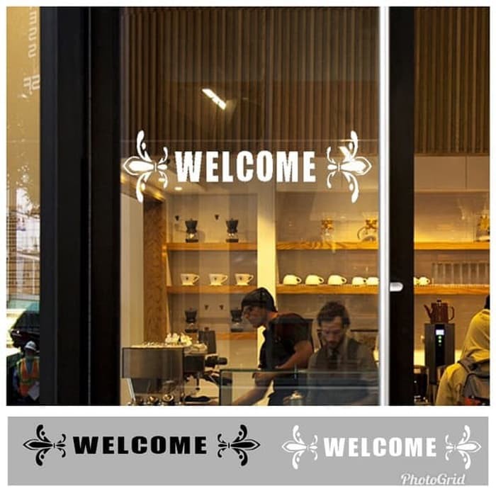 Jual Stiker Kaca Dinding Restaurant Cutting Sticker Welcome | Shopee ...