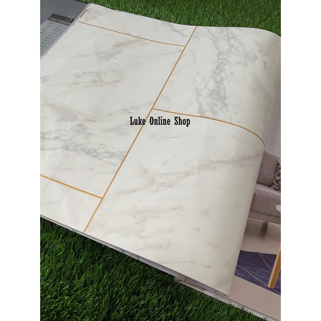 Jual Wallpaper Dinding Motif Keramik Garis Kuning Mewah Minimalis ...