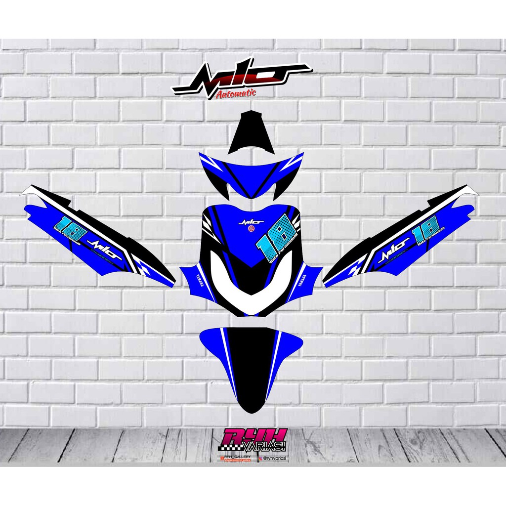 Jual Stiker Decal Full Body Mio Smile SPORT SOUL Pink Hello Kitty Biru ...