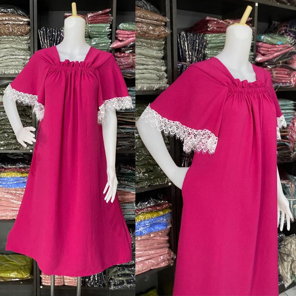 Jual Home Dress Laura Mewah Elegan Bahan Crinkle Daster Kerut Dada ...