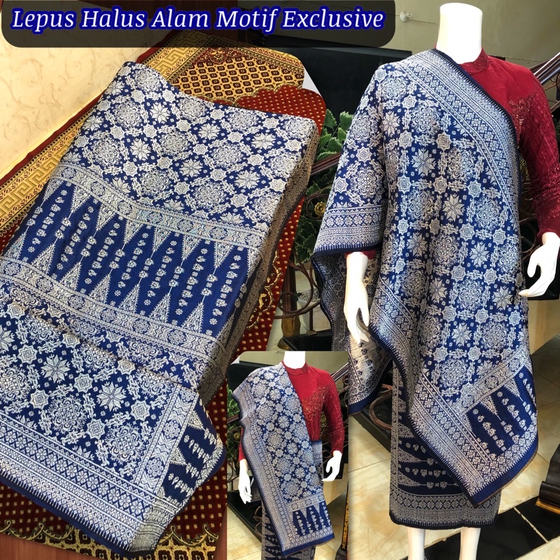 Jual Songket Lepus Halus Biru TERLARIS /Songket Tenun Palembang asli Tenun Tangan/ilham songket ...