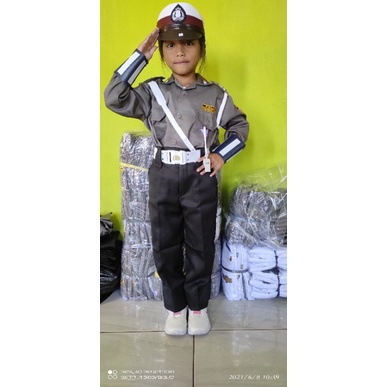 Jual seragam propesi anak polisi cilik lantas/topi+atribut | Shopee ...