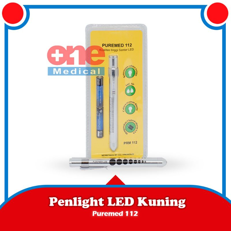 Jual Penlight LED+Baterai Sinar Kuning Puremed | Shopee Indonesia