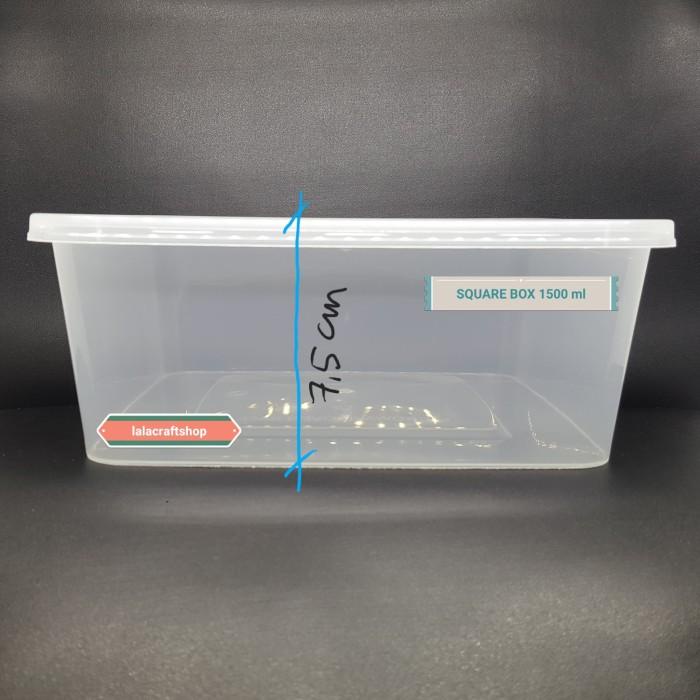 Jual Klt9- Kotak Plastik Bening 1500 Ml/ Thinwall Kotak 1500Ml/ 1 Pack ...