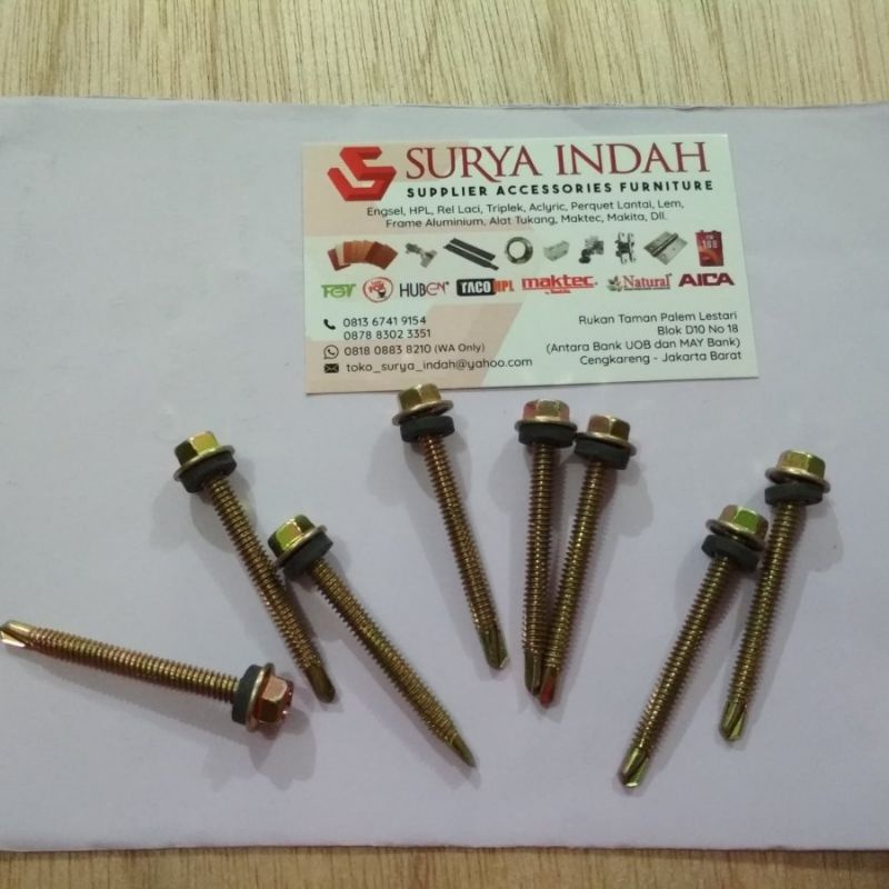 Jual Skrup roofing 12x50 /skrup ruping panjang 5cm | Shopee Indonesia