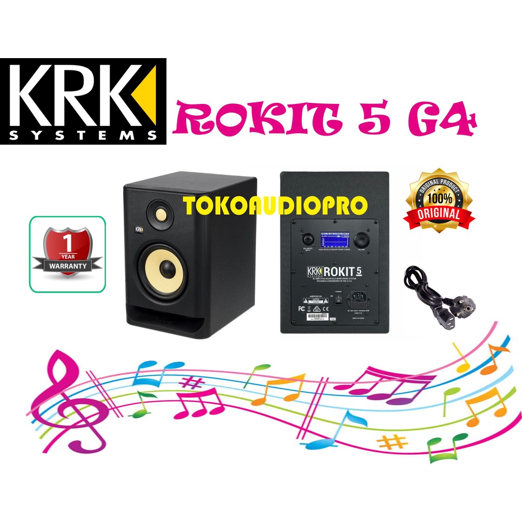 Jual KRK Rokit 5 G4 Speaker Studio Monitor 5 Inch Original | Shopee ...