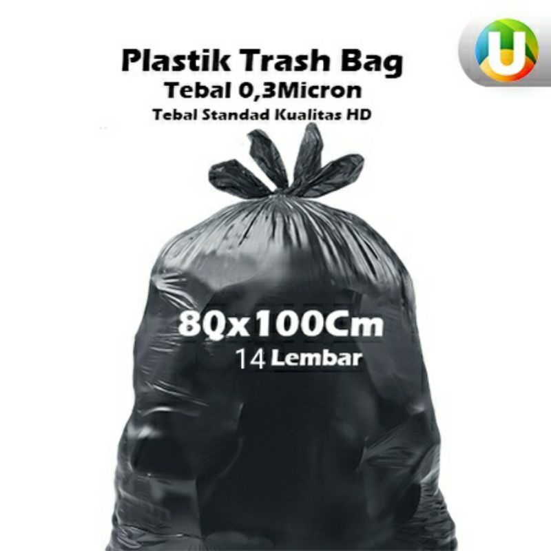 Jual [Isi 14Pcs] Trash Bag Besar Ukuran 80x100Cm Polybag Kresek Sampah ...