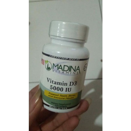 Jual Madina Vitamin D3 5000 ui 100% bersertivikat halal | Shopee Indonesia