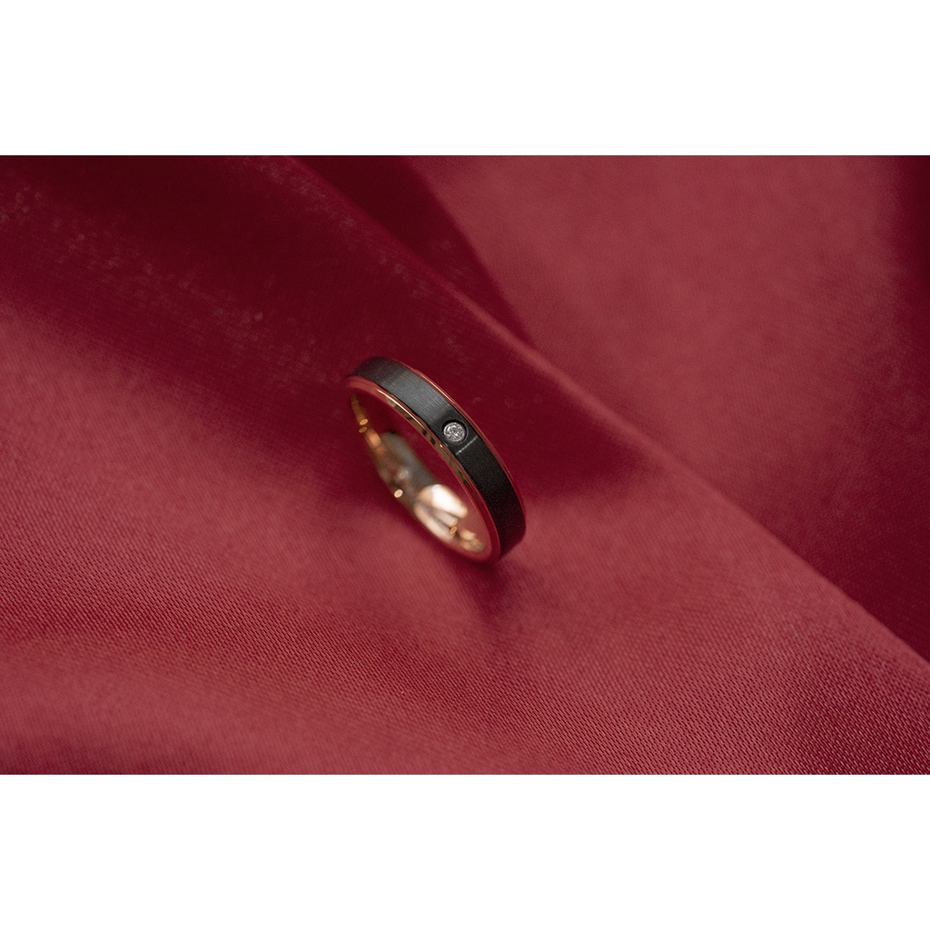 Jual Nine Worlds Ring - Asgard 4mm NW-00269 - Cincin Tungsten Hitam Rosegold pasangan Pria ...