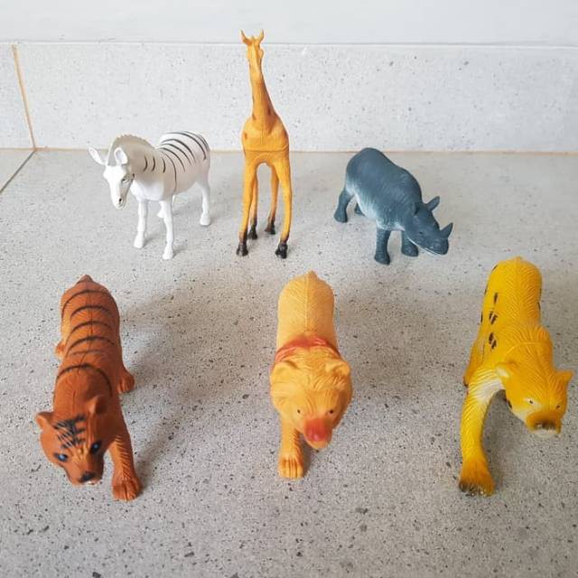 Jual Mainan Hewan Animal Satuan Bahan karet Binatang Liar Buas Wild ...